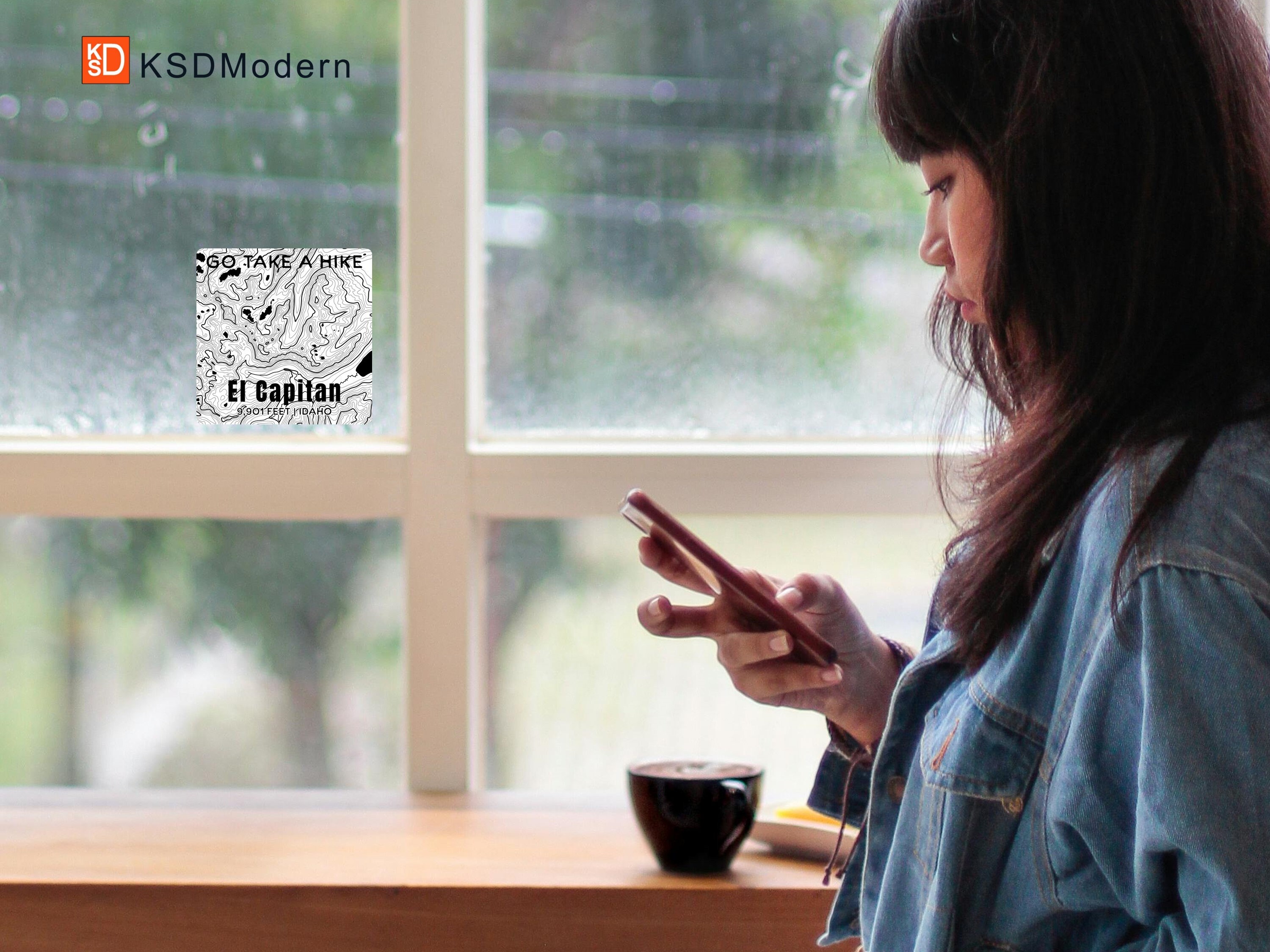 El Capitan Topographic Mountain Map Sticker Minimal Modern Mountain ...