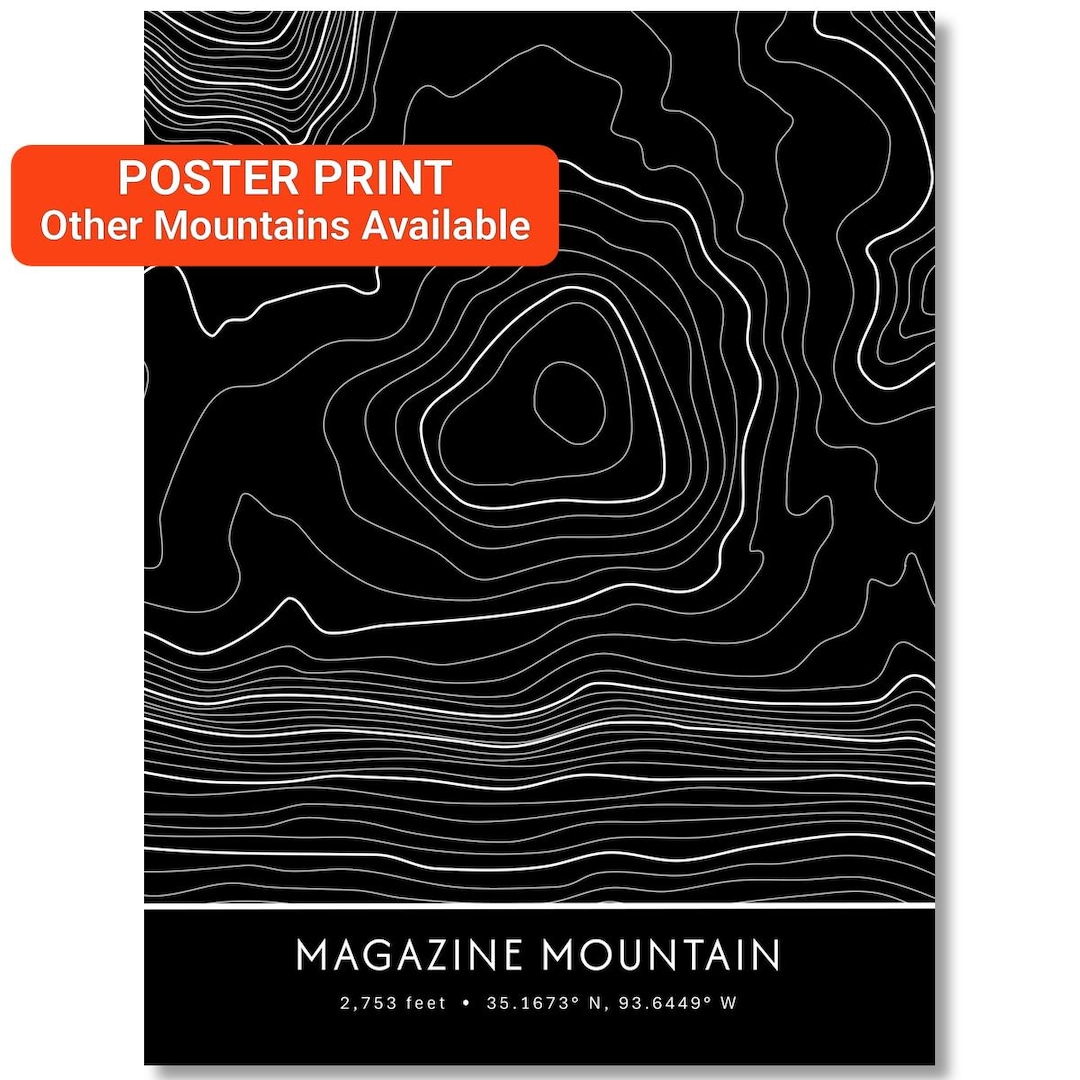 Magazine Mountain Poster Print, Mountain Wall Décor, Gift for ...