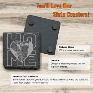 Custom Home City Drink Coaster, Any City, Great Host or Housewarming ...