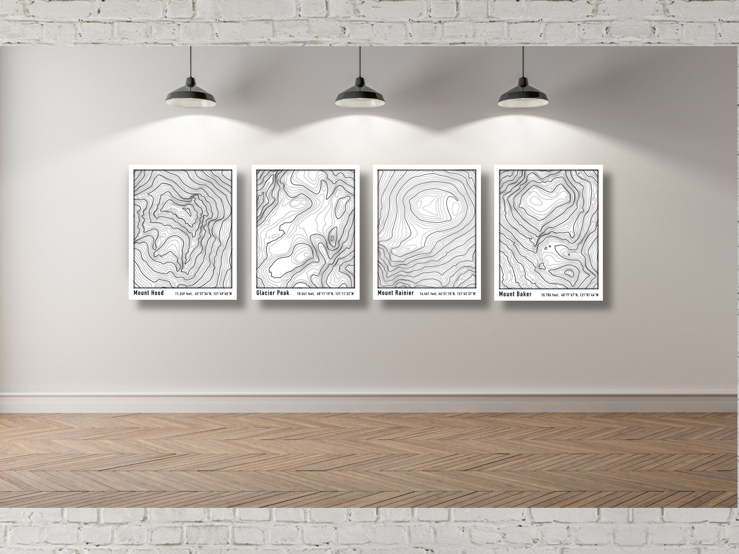 Glacier Peak Topographic Map Poster, DIGITAL DOWNLOAD, Contour Map of ...