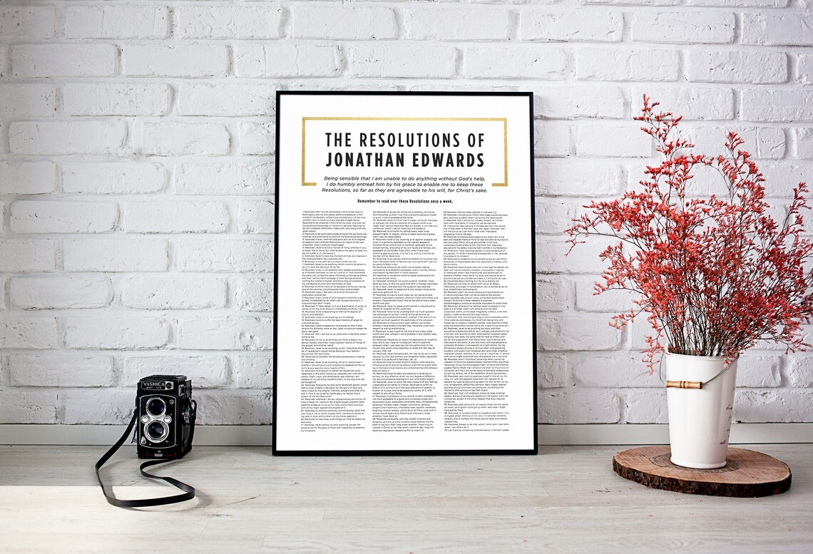 Jonathan Edwards Resolutions,reformation 500,christian Artwork,religous ...