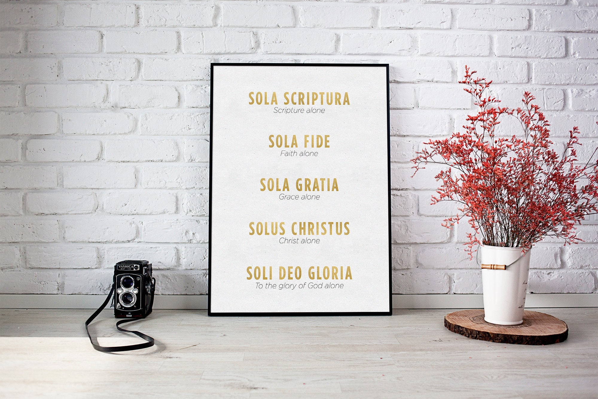 5 Solas Print, Five Solas Art Print, Reformed Theology, Sola Gratia ...