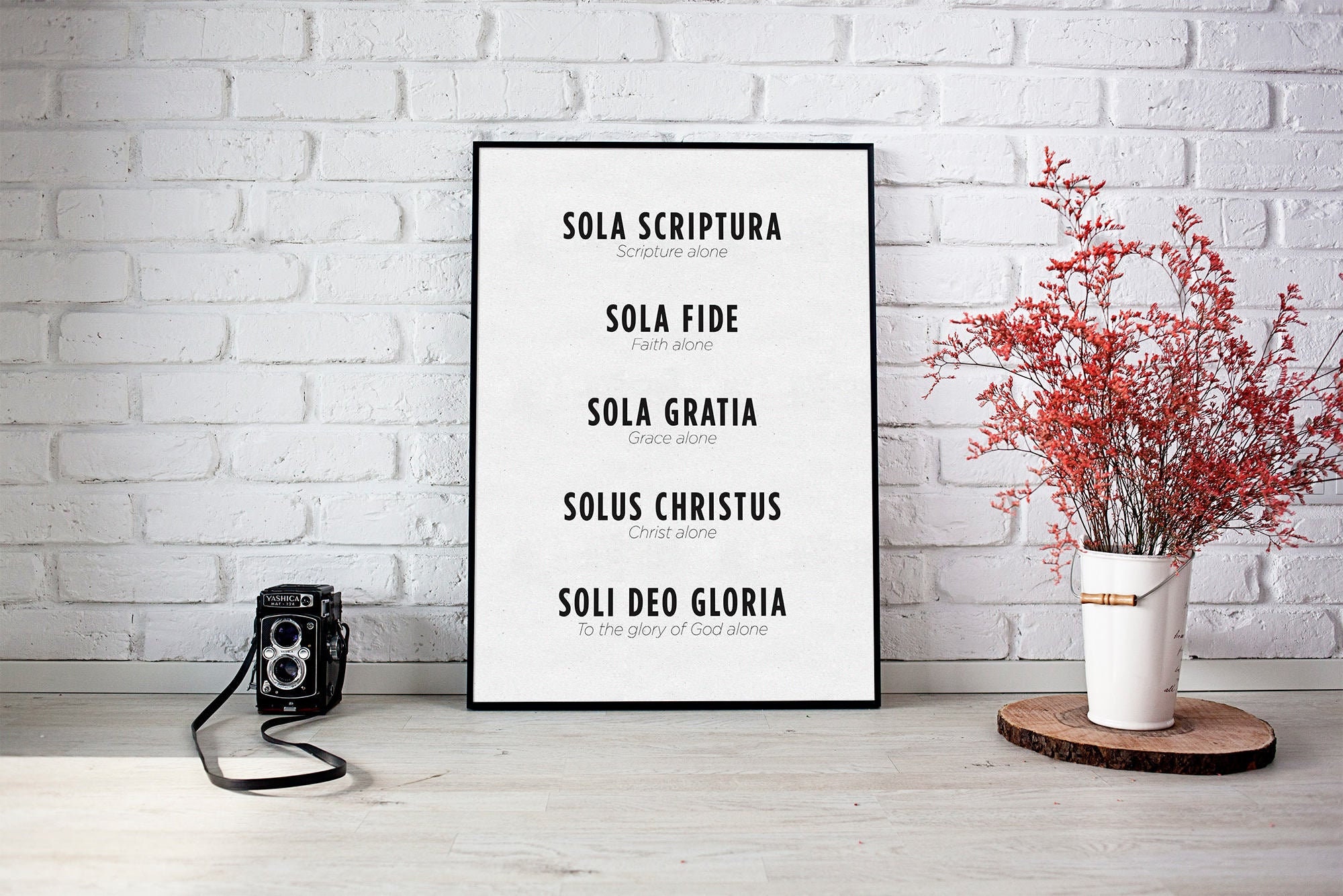 5 Solas Print, Five Solas Art Print, Reformed Theology, Sola Gratia ...