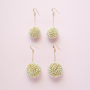 Sesame Ball Dim Sum Pom Pom Earrings - Etsy