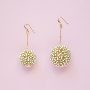 Sesame Ball Dim Sum Pom Pom Earrings - Etsy