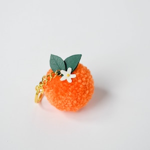 Lunar New Year Mandarin Orange Pom Pom Keychain - Etsy
