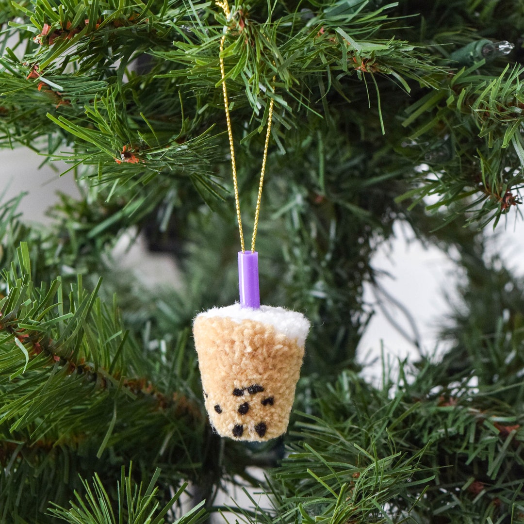 Boba Milk Tea Pom Pom Christmas Ornament - Etsy