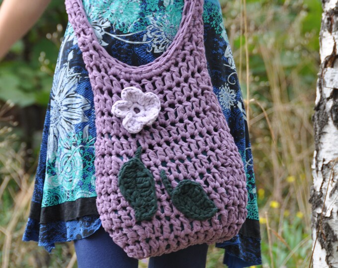 Crochet Tote Bag Hippie Handbag Gypsy Bag Floral Tote - Etsy