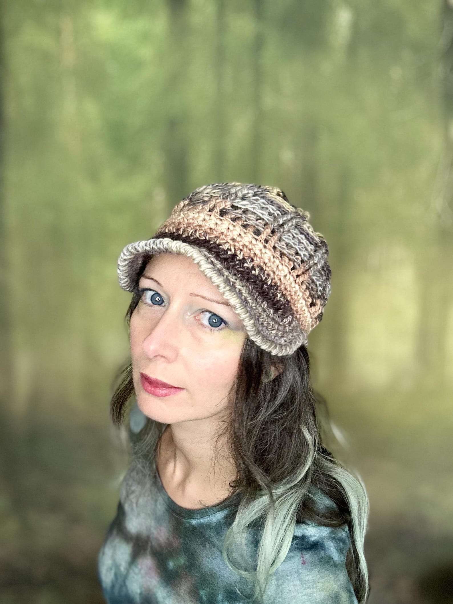 Crochet Hat With Ridgeline Details, Knitted Beanie With Brim, Newsboy ...