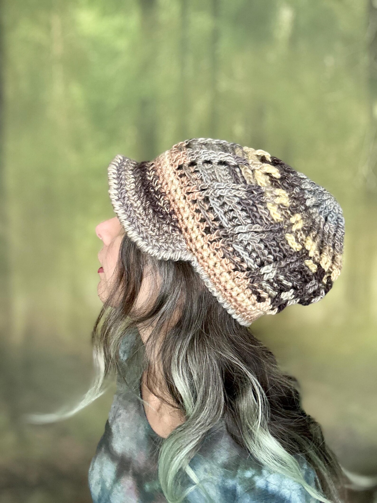 Crochet Hat With Ridgeline Details, Knitted Beanie With Brim, Newsboy ...