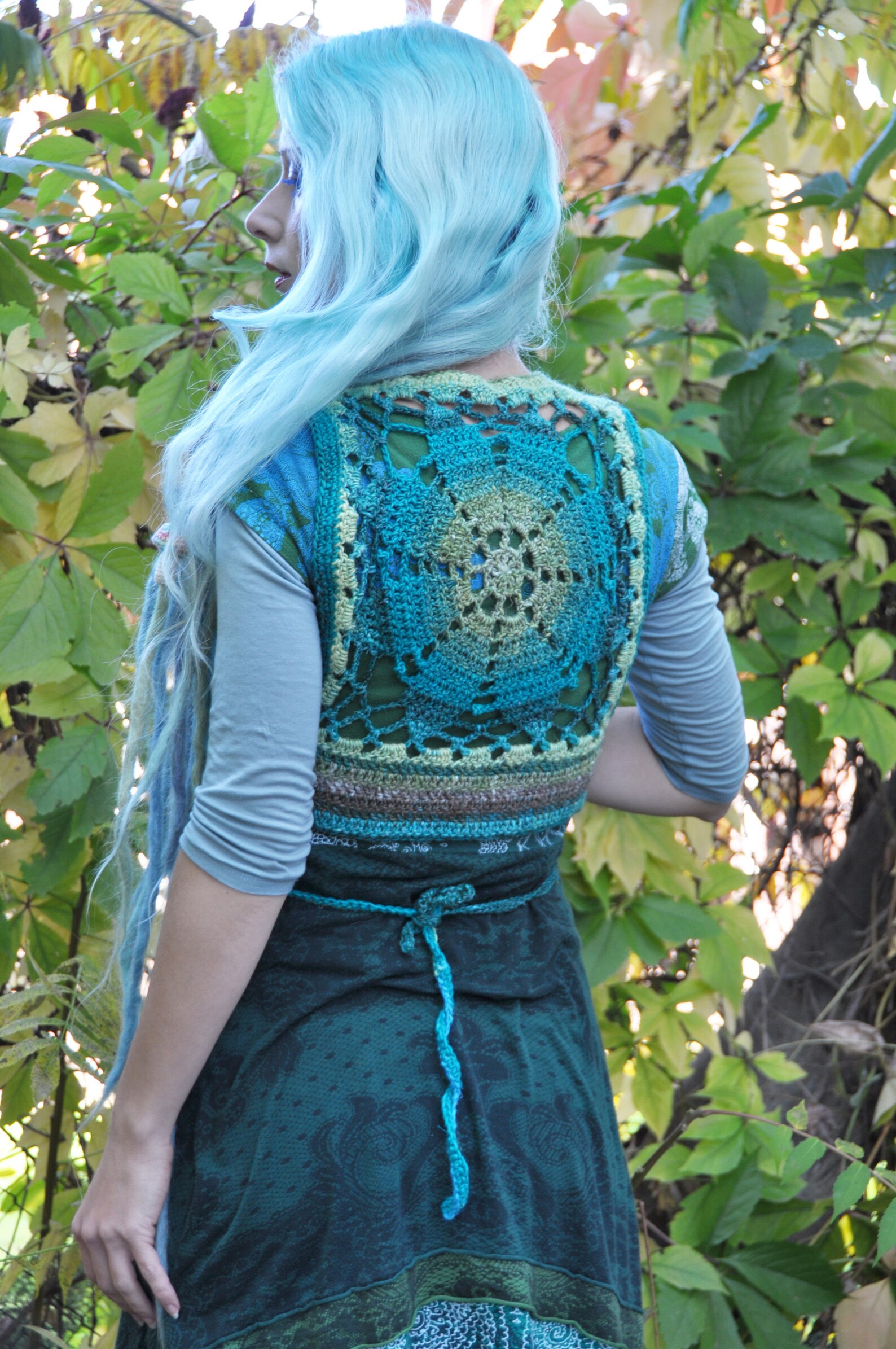 Crochet Mandala Vest Crochet Wrap Vest Forest Vest Hippie - Etsy