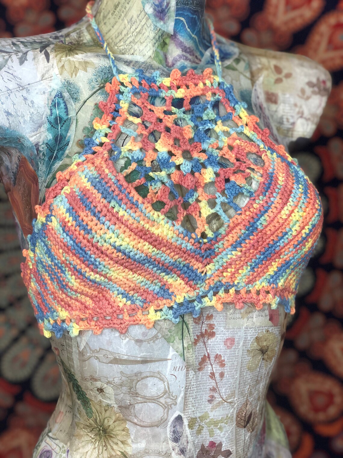 Crochet Halter Top Festival Top Mandala Top Hippie Top - Etsy