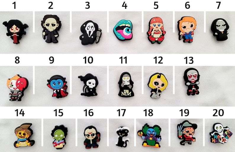 Horror Croc Charms Chucky Tiffany Scream Scary Ghost Face Pennywise Saw ...