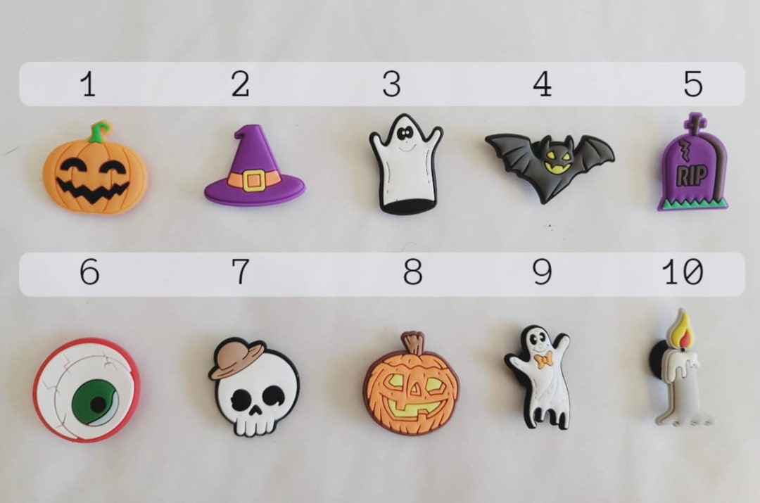 Halloween Croc Charms Ghost Cat Witch Hat Skeleton Bat Pumpkin - Etsy