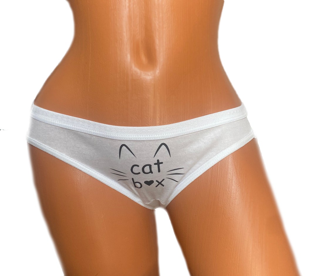 Super Cute Cat Panties cat Box White Bikini Underwear Funny Kitty Cat Undies on Sale Now - Etsy
