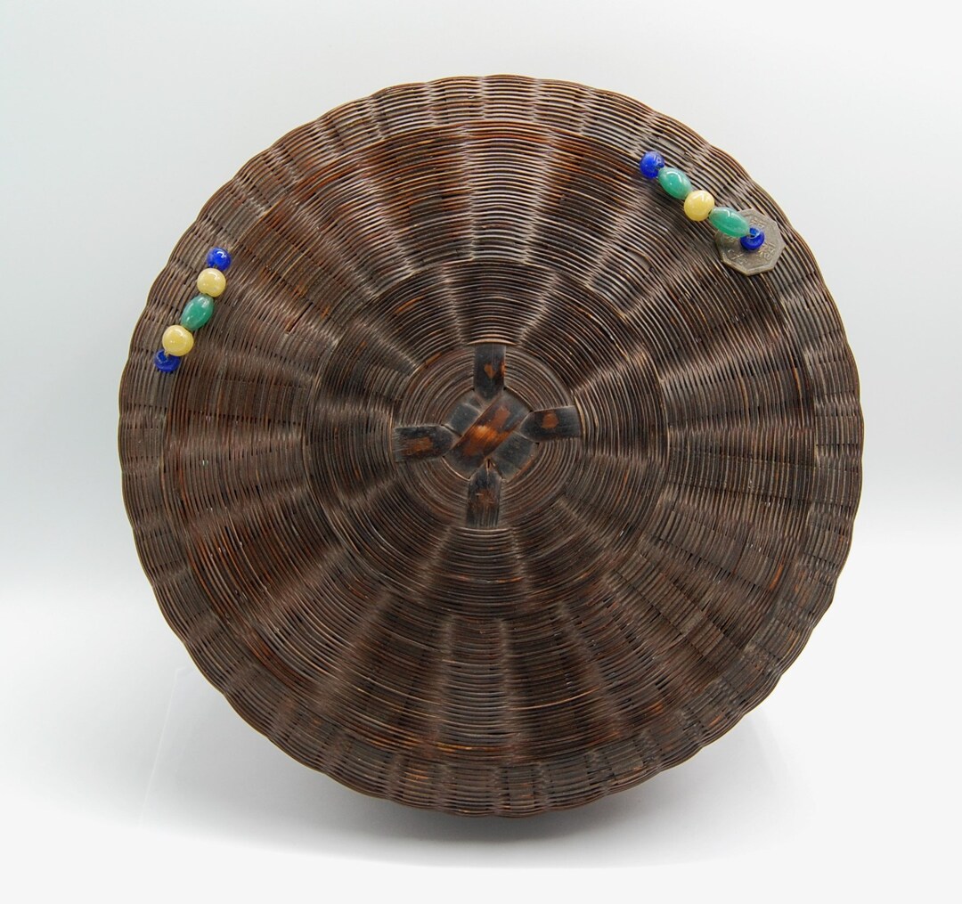 Antique Chinese Sewing Basket Bamboo Peking Glass Beads Large Lidded - Etsy