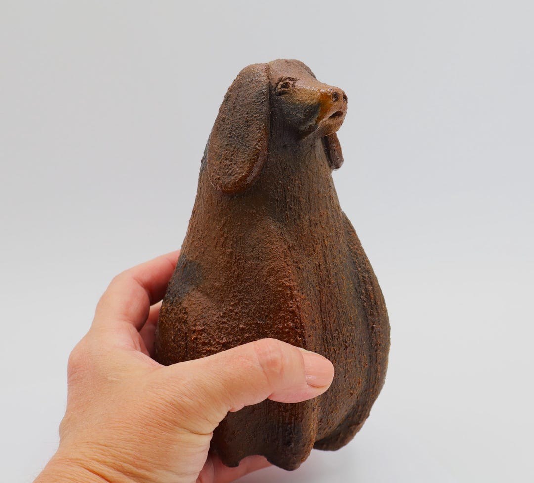 Navajo Diné Dog Louise Goodman Dog Sculpture Clay Pottery Pitch Sealed ...