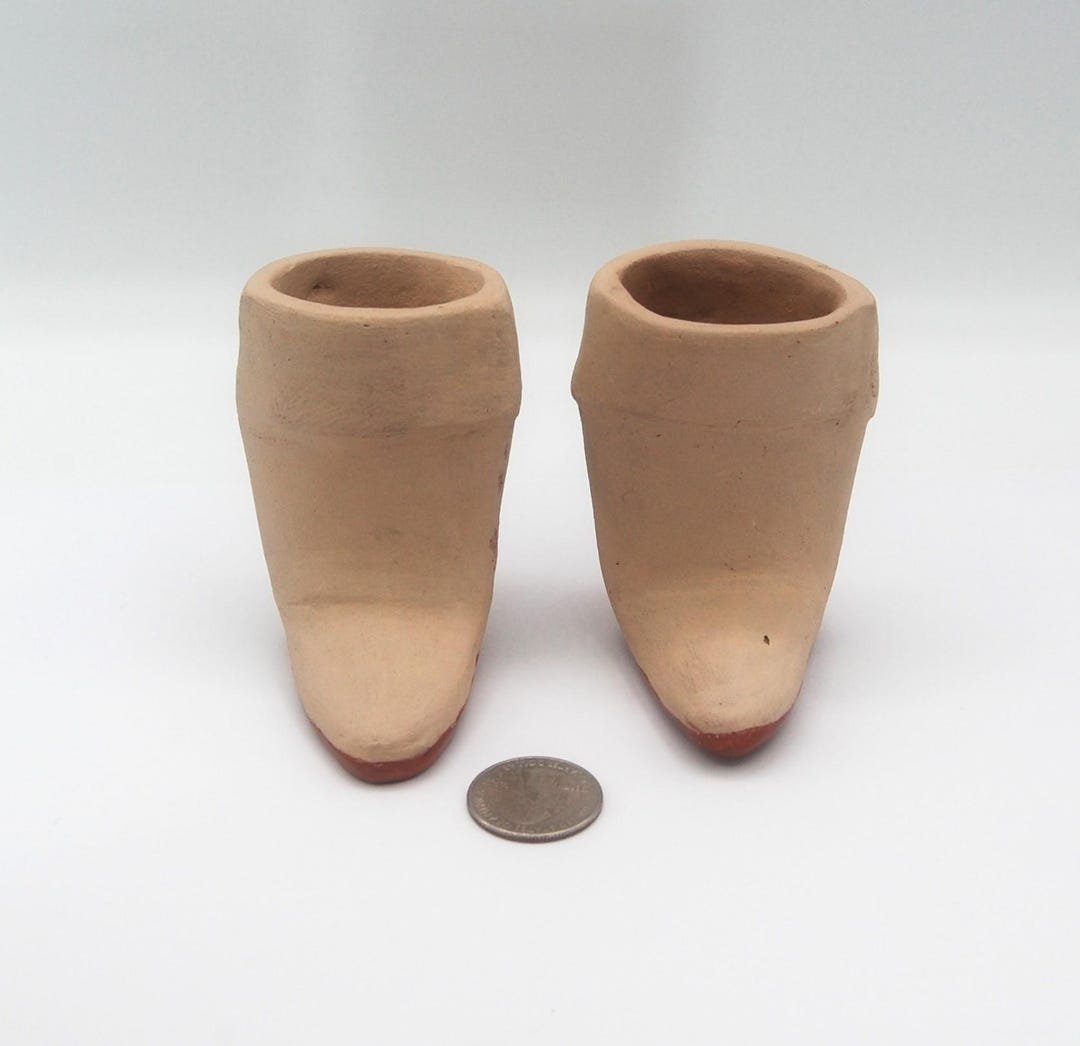 Mini San Juan Pottery Moccasin Boots Revival White Red MM4 Gregorita ...