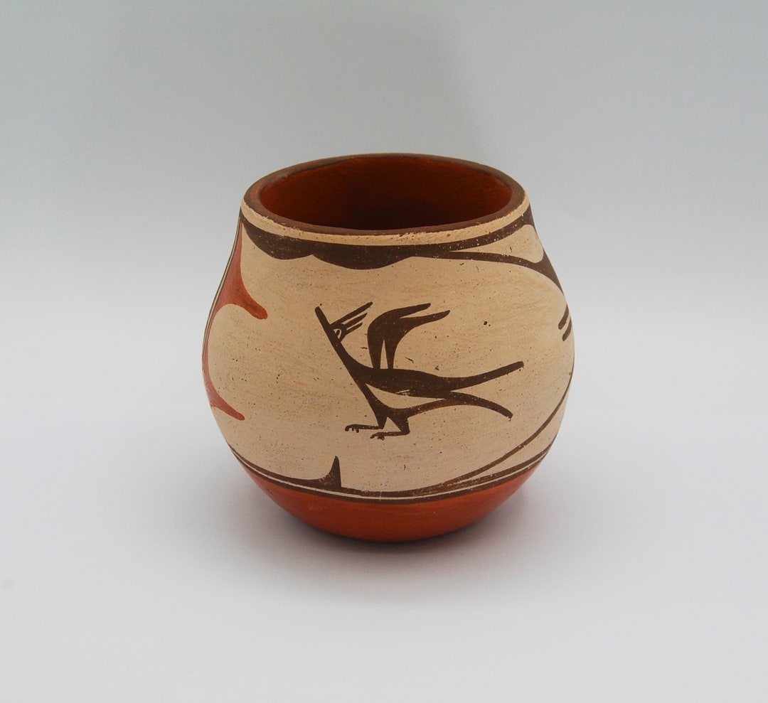 Historic Zia Pueblo Pot Olla Jar Birds Roadrunners Geometric Polychrome ...