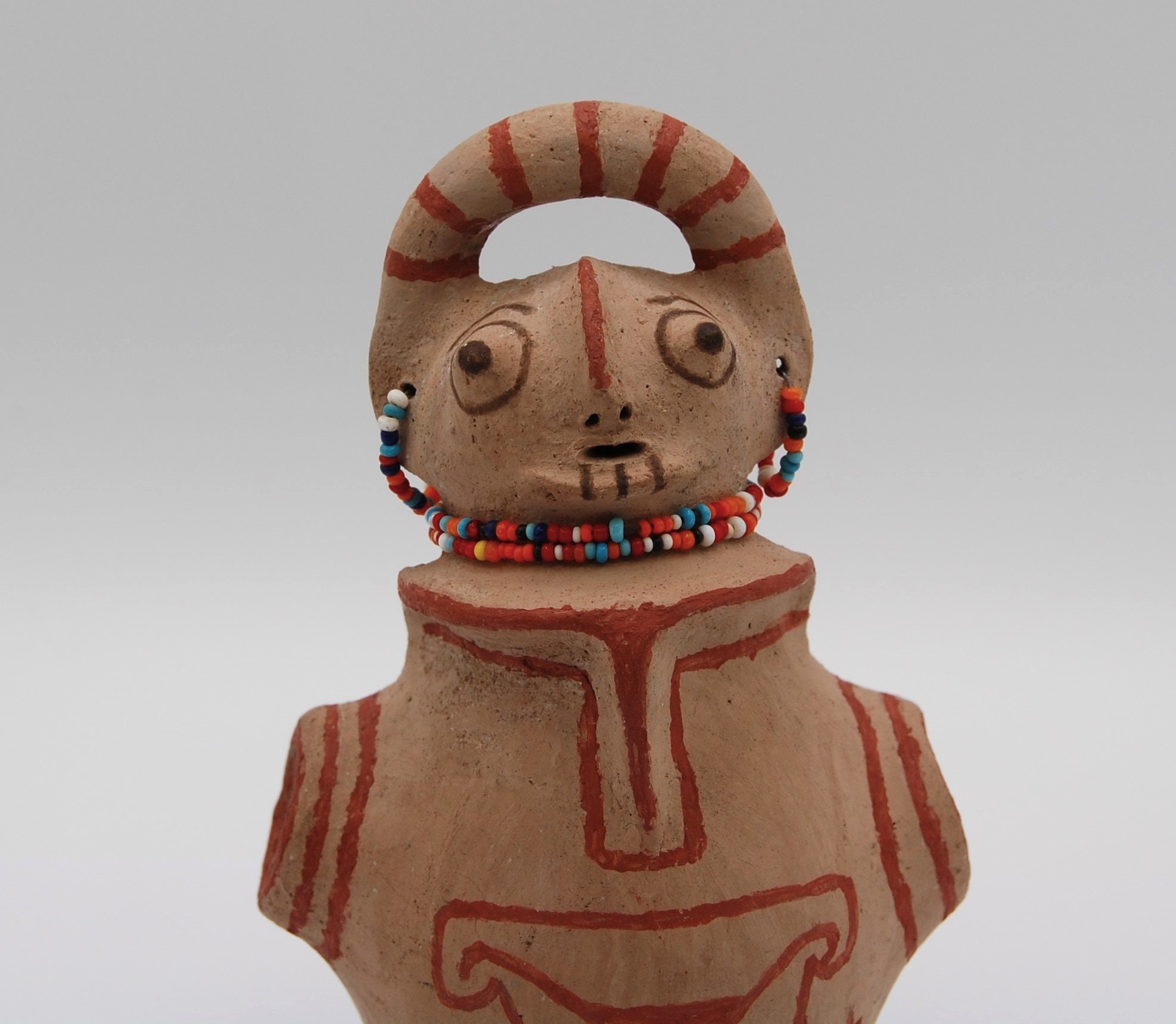 Maricopa Pottery Effigy Vessel Single Head Piipaash Pee Posh - Etsy