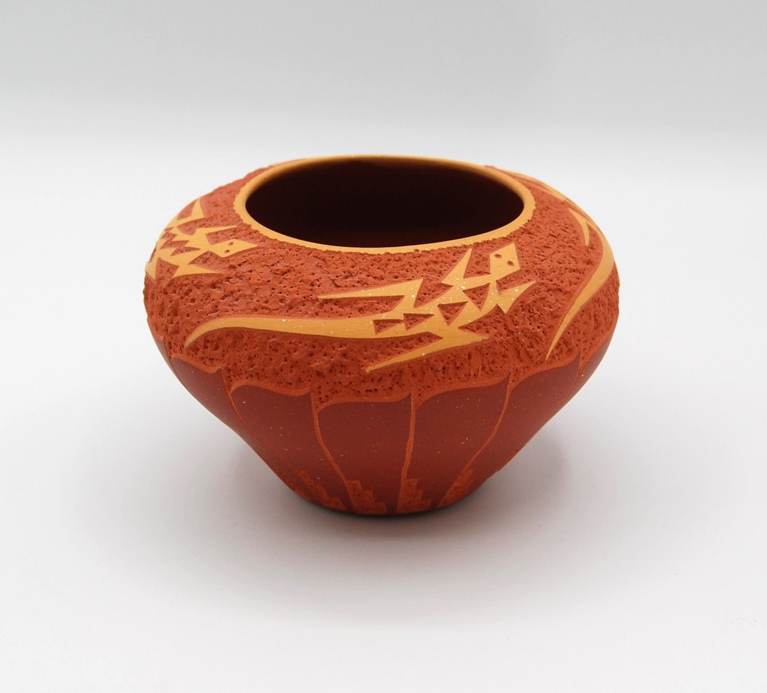 Acoma Pot Lizards Sgraffito Carved Mica Sparkle Polychrome - Etsy
