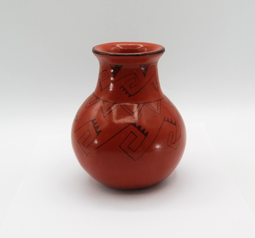 Maricopa Vase Piipaash Redware Pottery Black Geometric Decorations ...