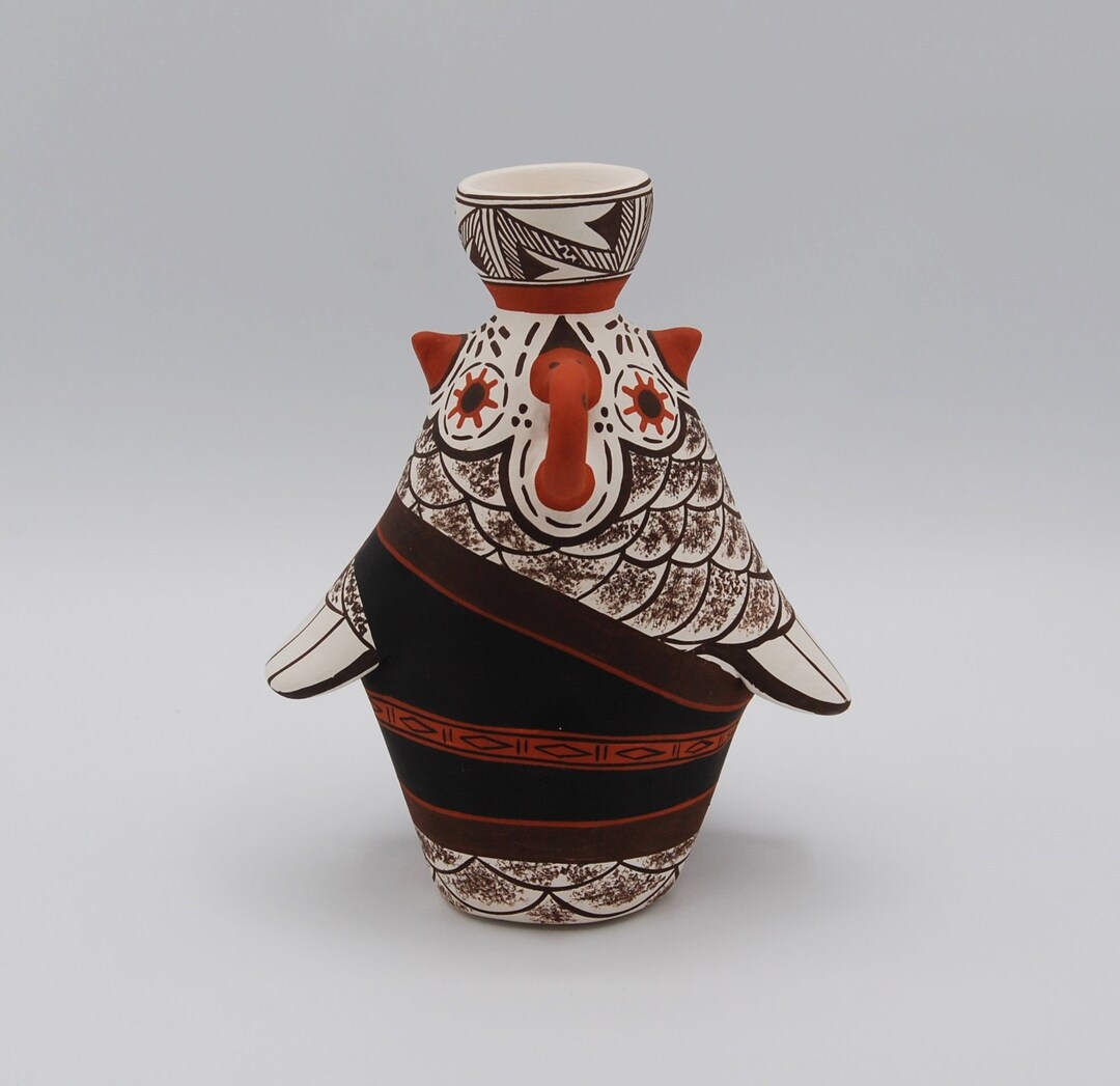 80's Zuni Owl Effigy DH Mavapu Devin Howard Polychrome Traditional ...