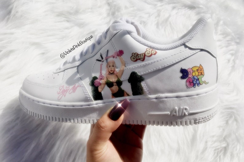 Custom Nike Air Force 1 Doja Cat Women's White AF1 - Etsy