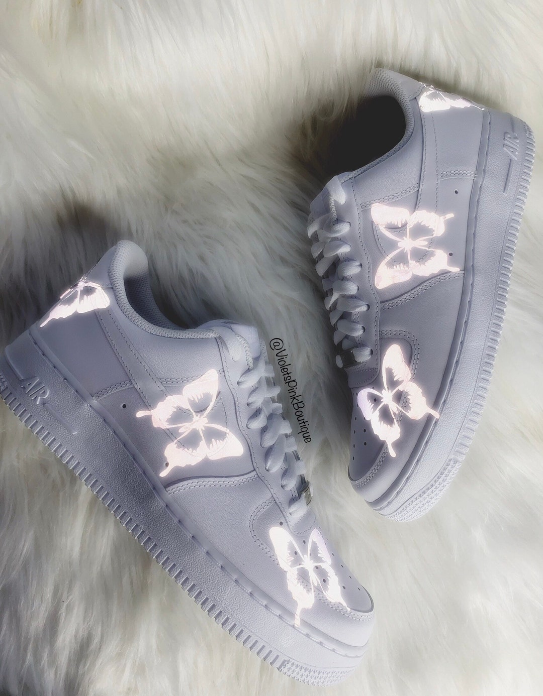 Bling Nike Air Force Reflective Butterflies Women's Custom Sneakers ...