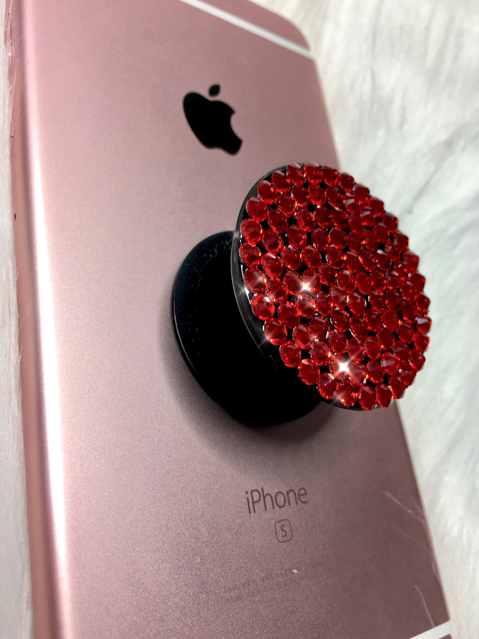 Bling Red Swarovski POPSOCKET Custom Handmade Swarovski Crystal Phone ...