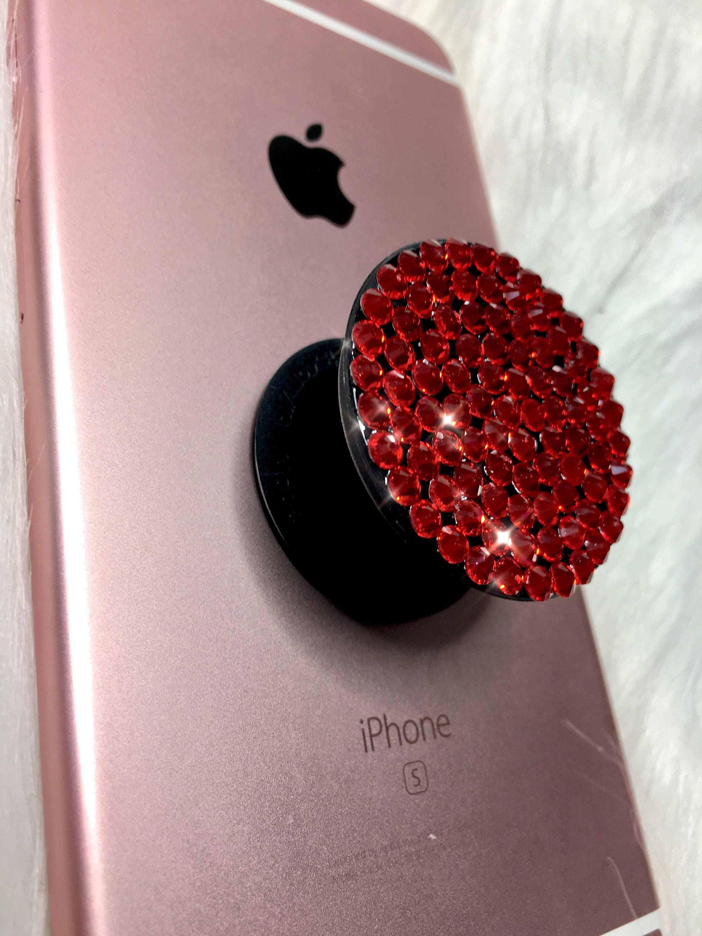 Bling Red Swarovski POPSOCKET Custom Handmade Swarovski Crystal Phone ...