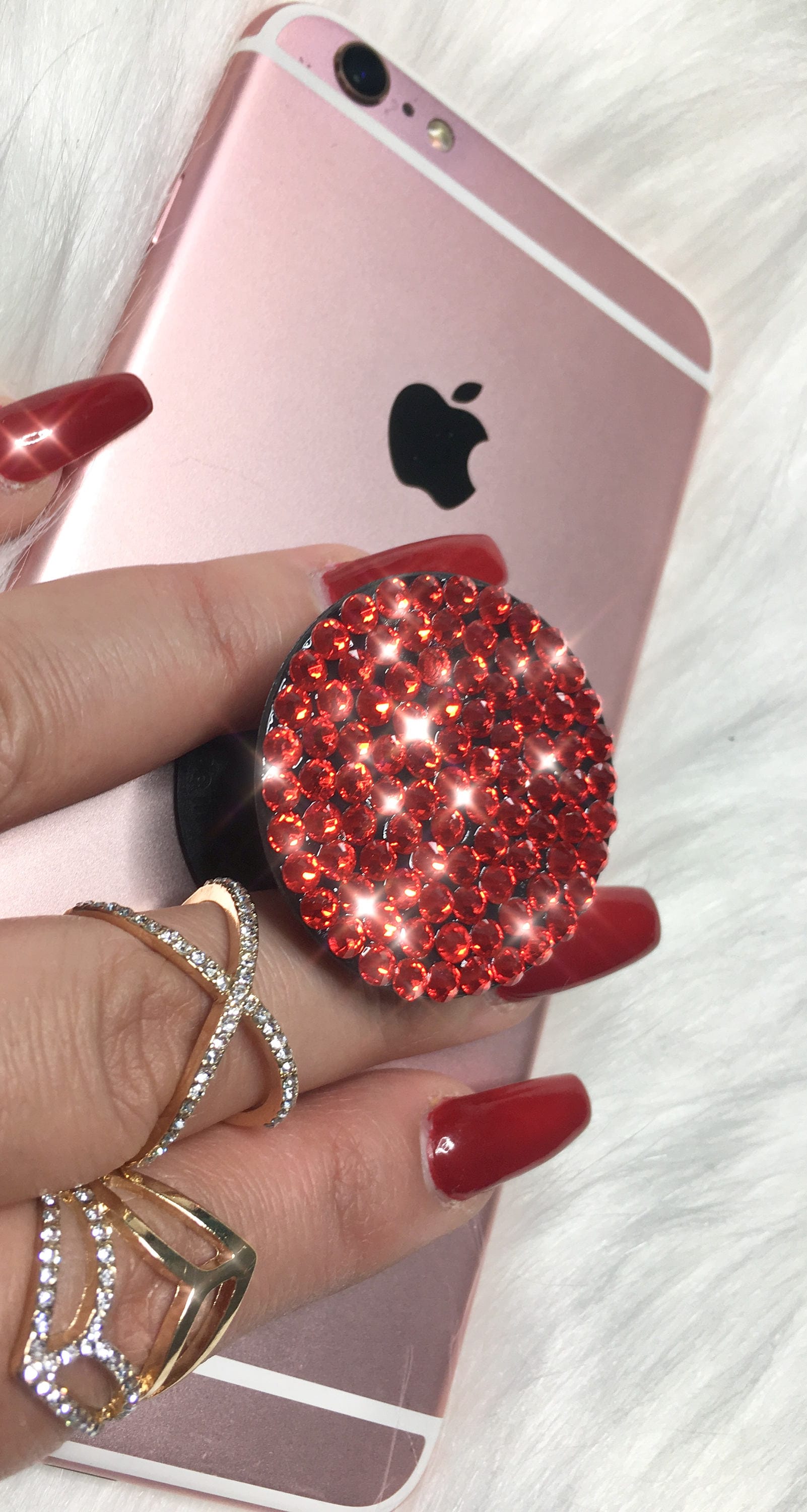 Bling Red Swarovski POPSOCKET Custom Handmade Swarovski Crystal Phone ...