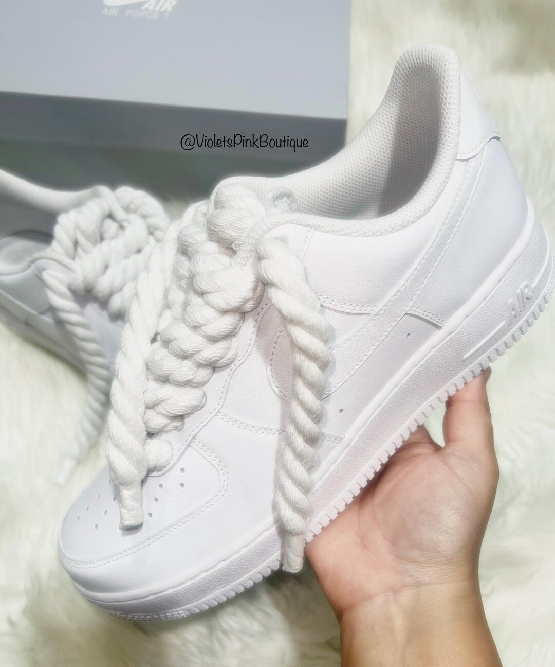 Custom Nike Air Force 1 White Rope Laces - Etsy