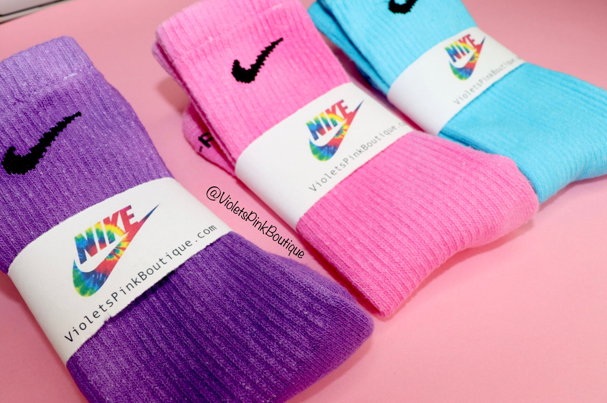 Nike Custom Color Socks in Pink Purple or Blue Custom Dye | Etsy
