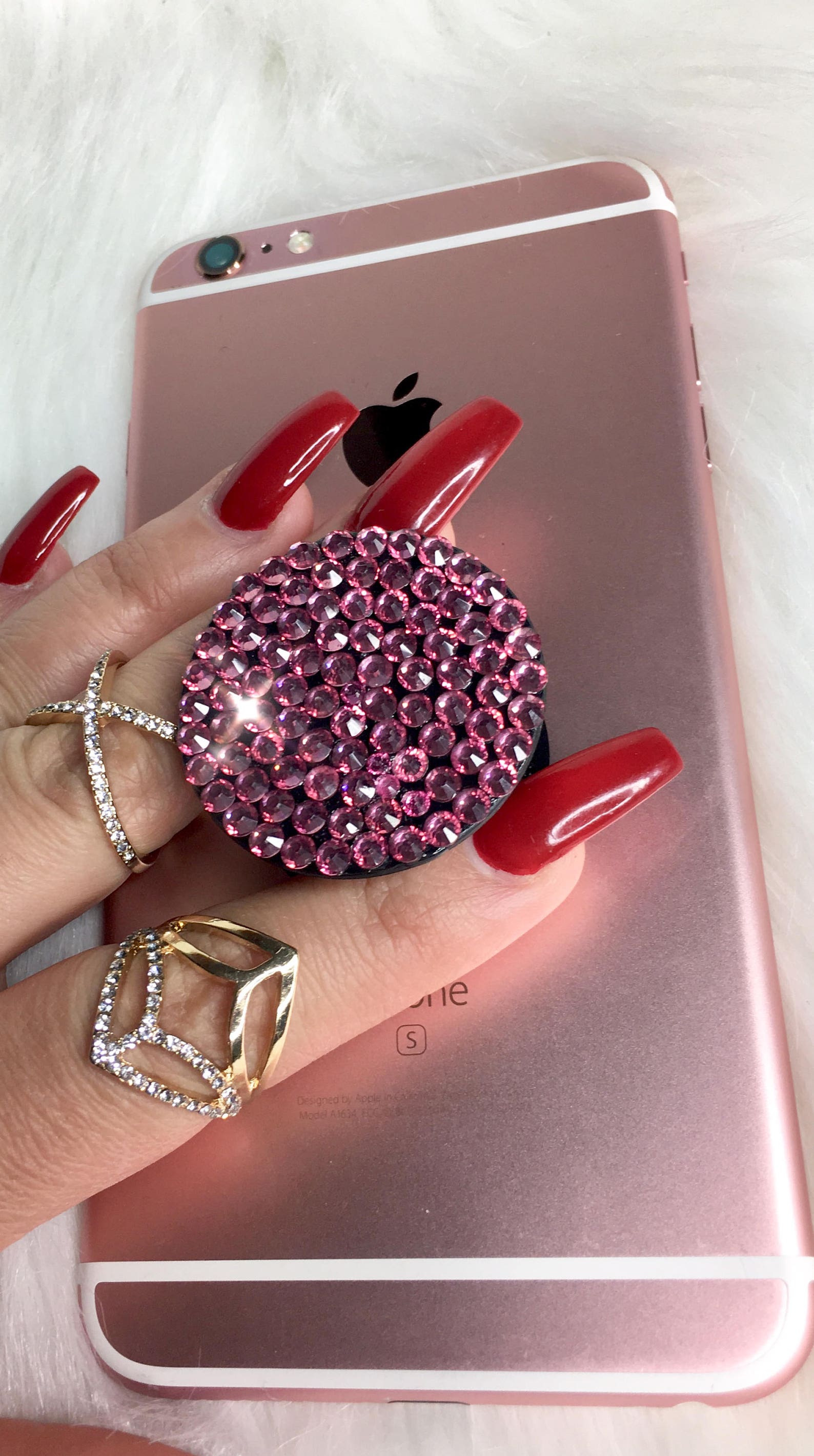 Pink Swarovski Crystal Bling Popsocket Cell Phone Grip Bling - Etsy