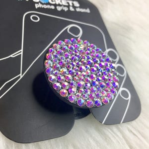 Bling AB Rainbow Effect Popsocket Cell Phone Grip Cell Phone Stand ...