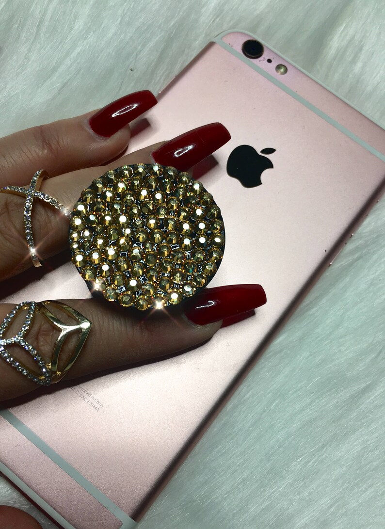 Bling Gold Swarovski Crystal Popsocket Crystal Phone - Etsy