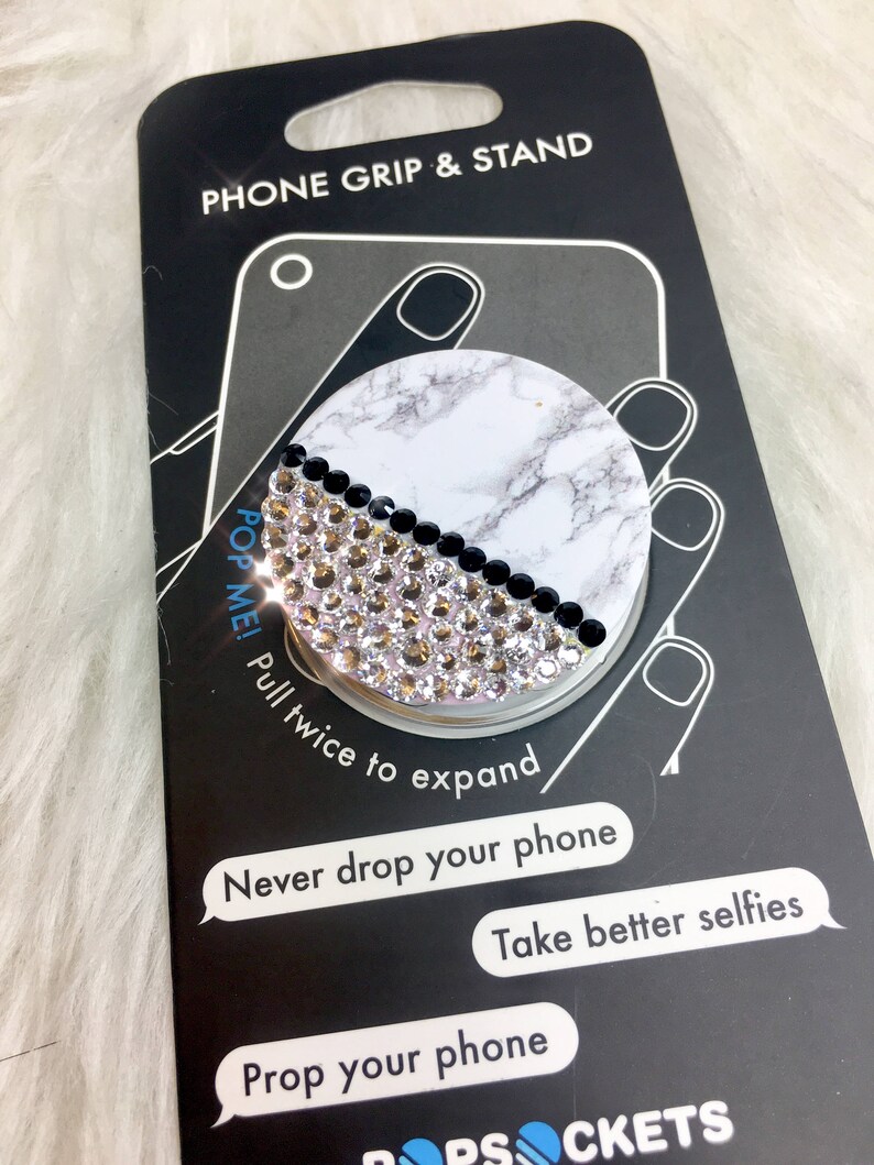 Swarovski Crystal Marble Print Bling Popsocket Cell Phone Grip - Etsy