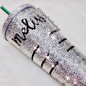 Custom Bling Cup Swarovski STARBUCKS Bling Tumbler Cold Cup With Custom ...