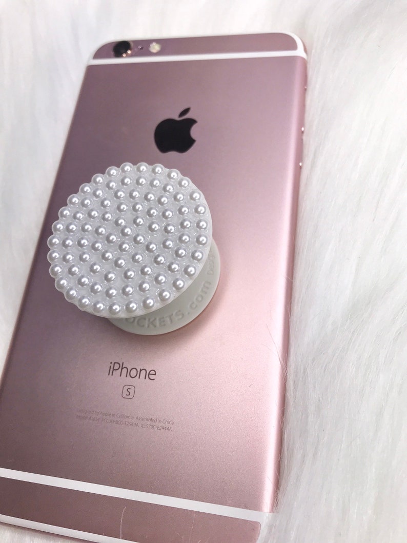 White Pearls Pop Socket Cell Phone Grip Bling Cell Phone | Etsy