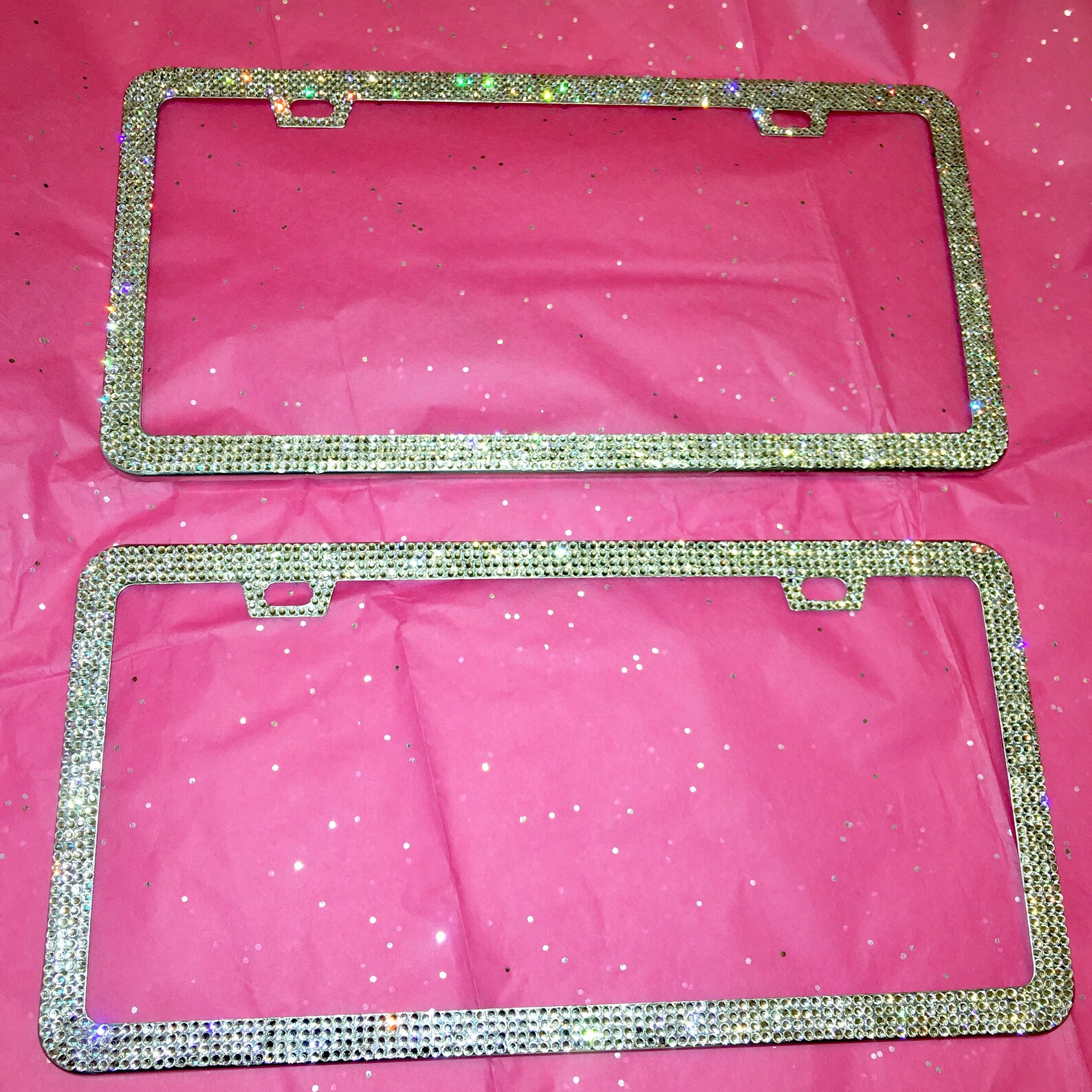 Bling License Plates Stainless Steel Frame Hand Encrusted With - Etsy