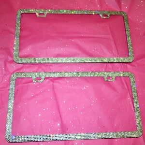 Bling License Plates Stainless Steel Frame Hand Encrusted With ...