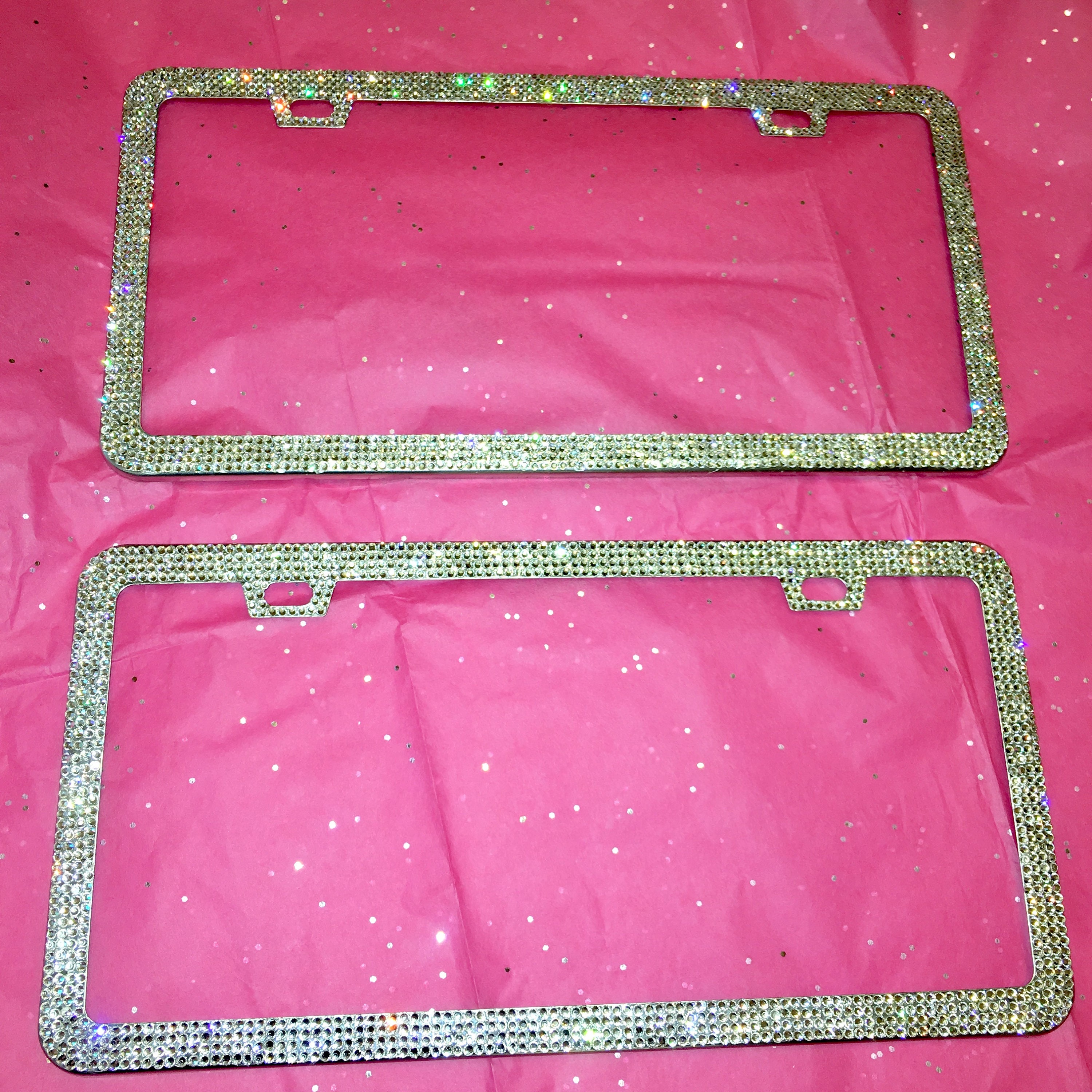 Bling License Plates Stainless Steel Frame Hand Encrusted With | Etsy