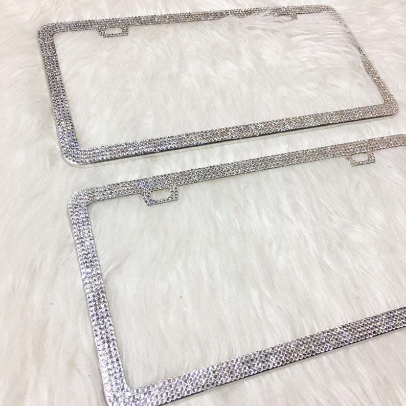 Stainless Steel Bling License Plate Frame Custom Handmade With - Etsy