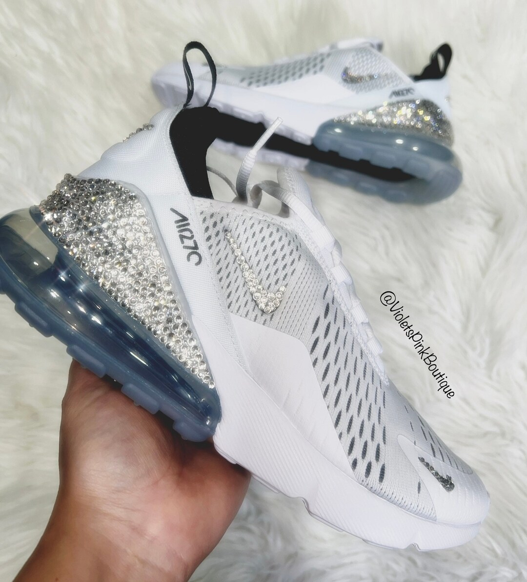 Custom Bling Nike Air Max 270 With Swarovski Crystals Sneakers on Sale ...