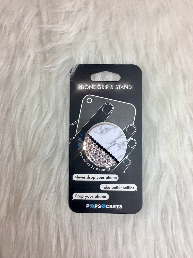 Swarovski Crystal Marble Print Bling PopSocket Cell Phone Grip | Etsy