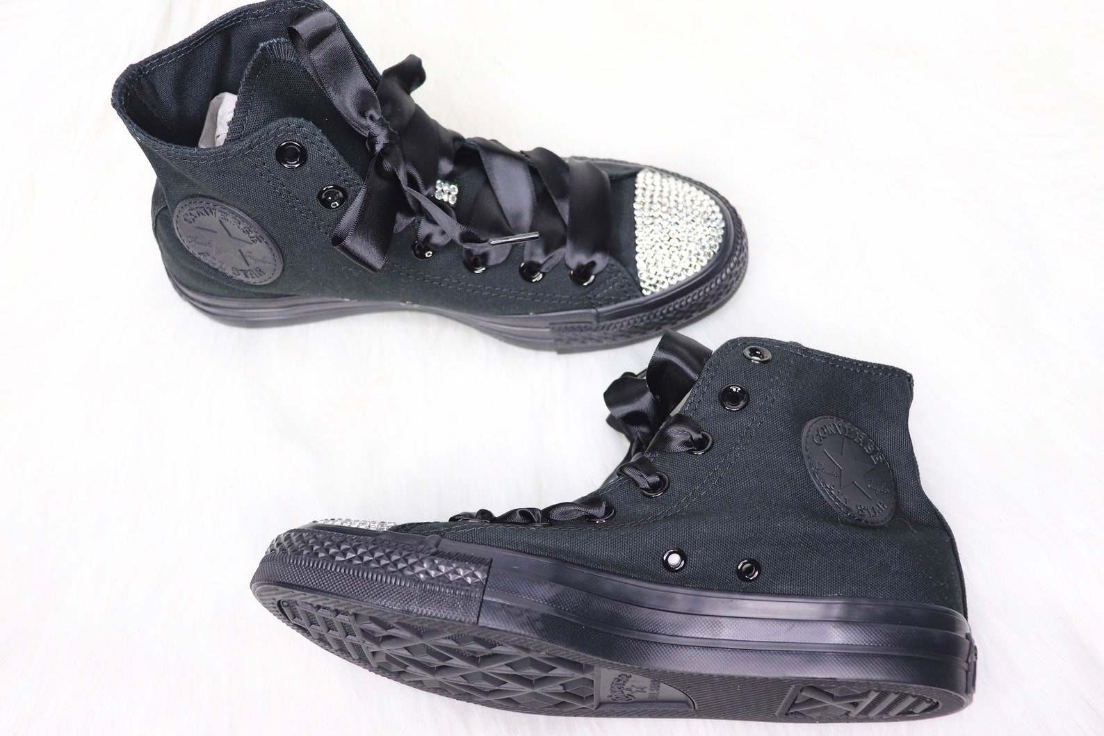 Swarovski Crystal Custom Converse in Black With Swarovski | Etsy