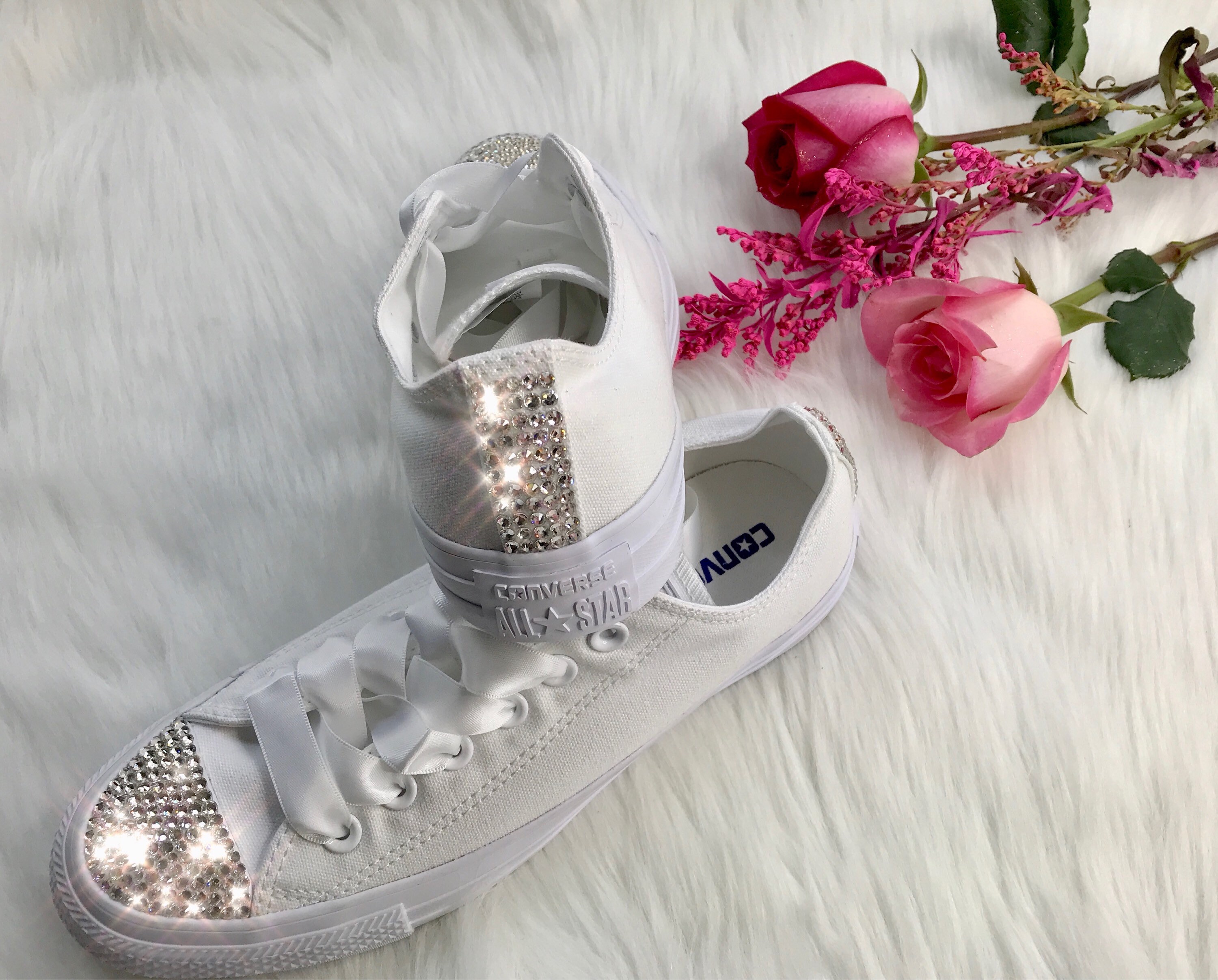 Bling Converse With Swarovski Crystals Women's Custom - Etsy