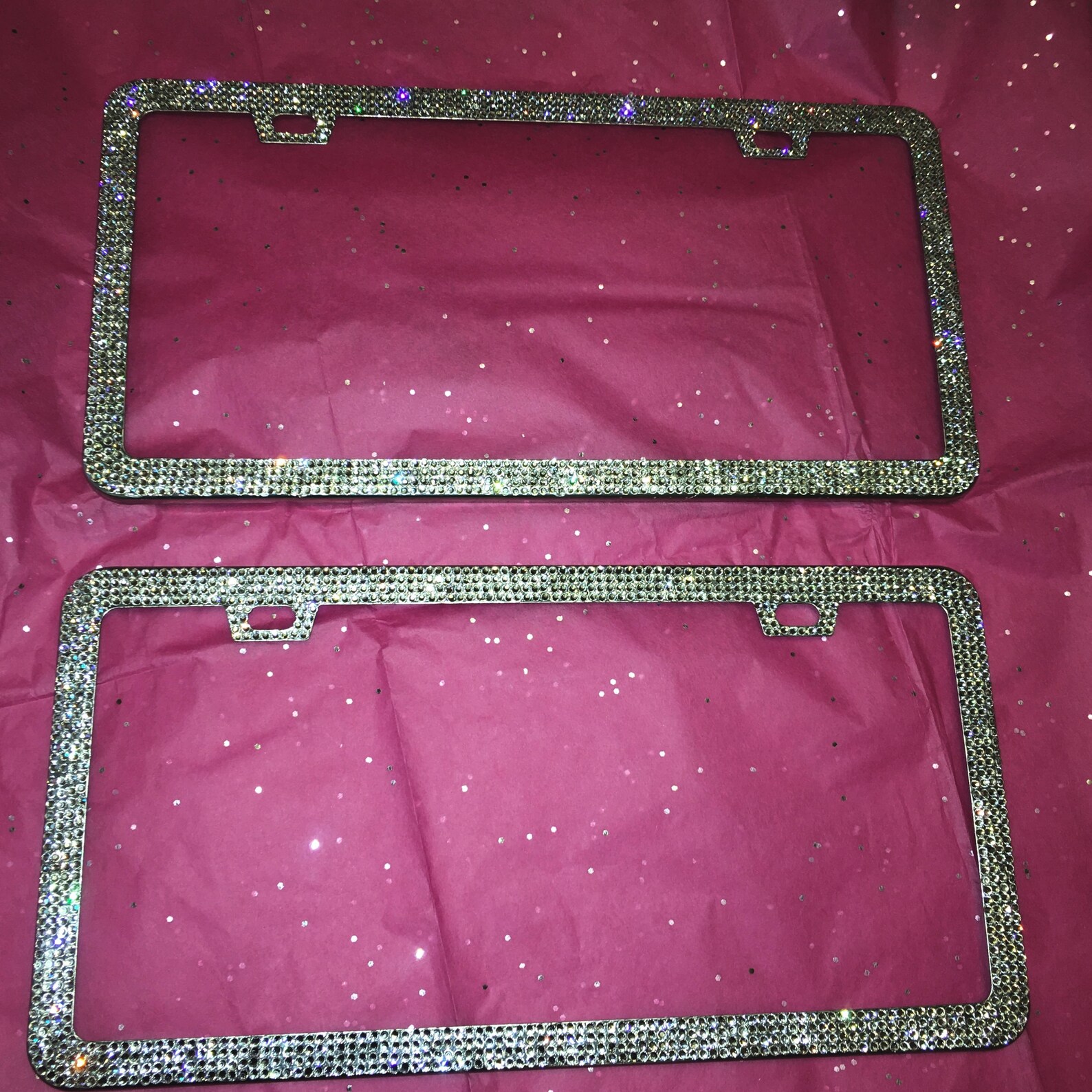 Bling License Plates Stainless Steel Frame Hand Encrusted With - Etsy