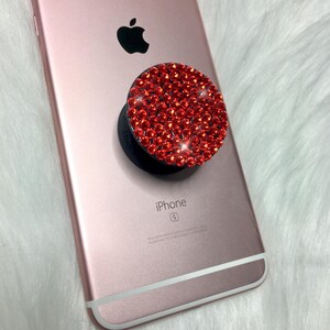 Bling Red Swarovski POPSOCKET Custom Handmade Swarovski Crystal Phone ...